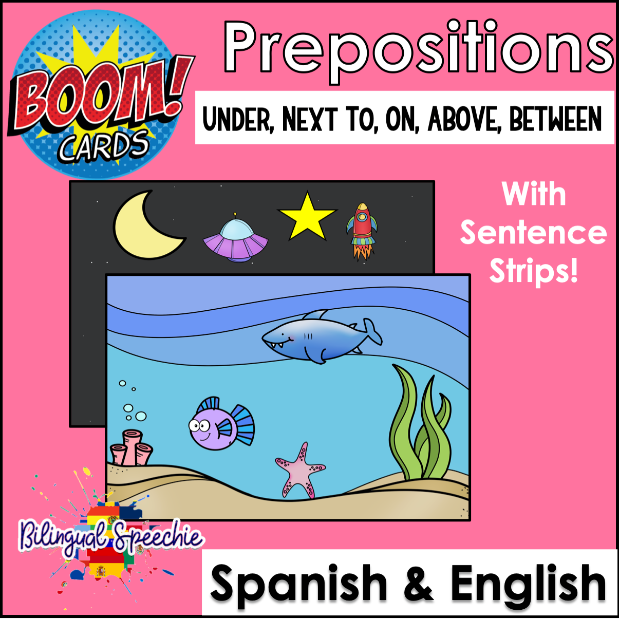 Boom Cards | English & Spanish | Working on Prepositions – Bilingual ...