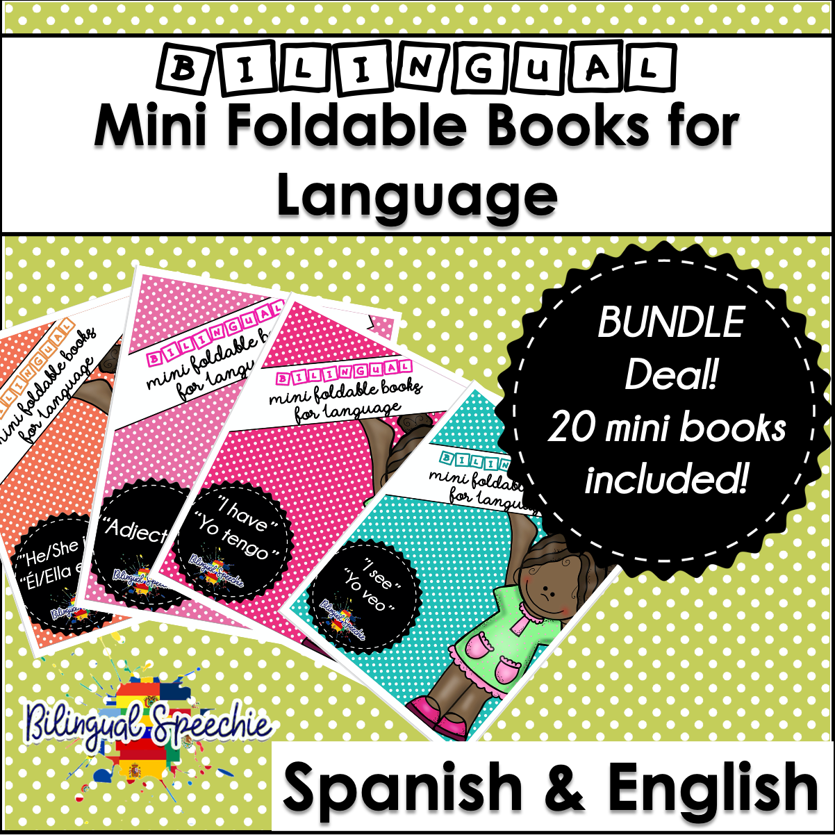 BUNDLE | Bilingual Foldable Mini Books for MLU – Bilingual Speechie