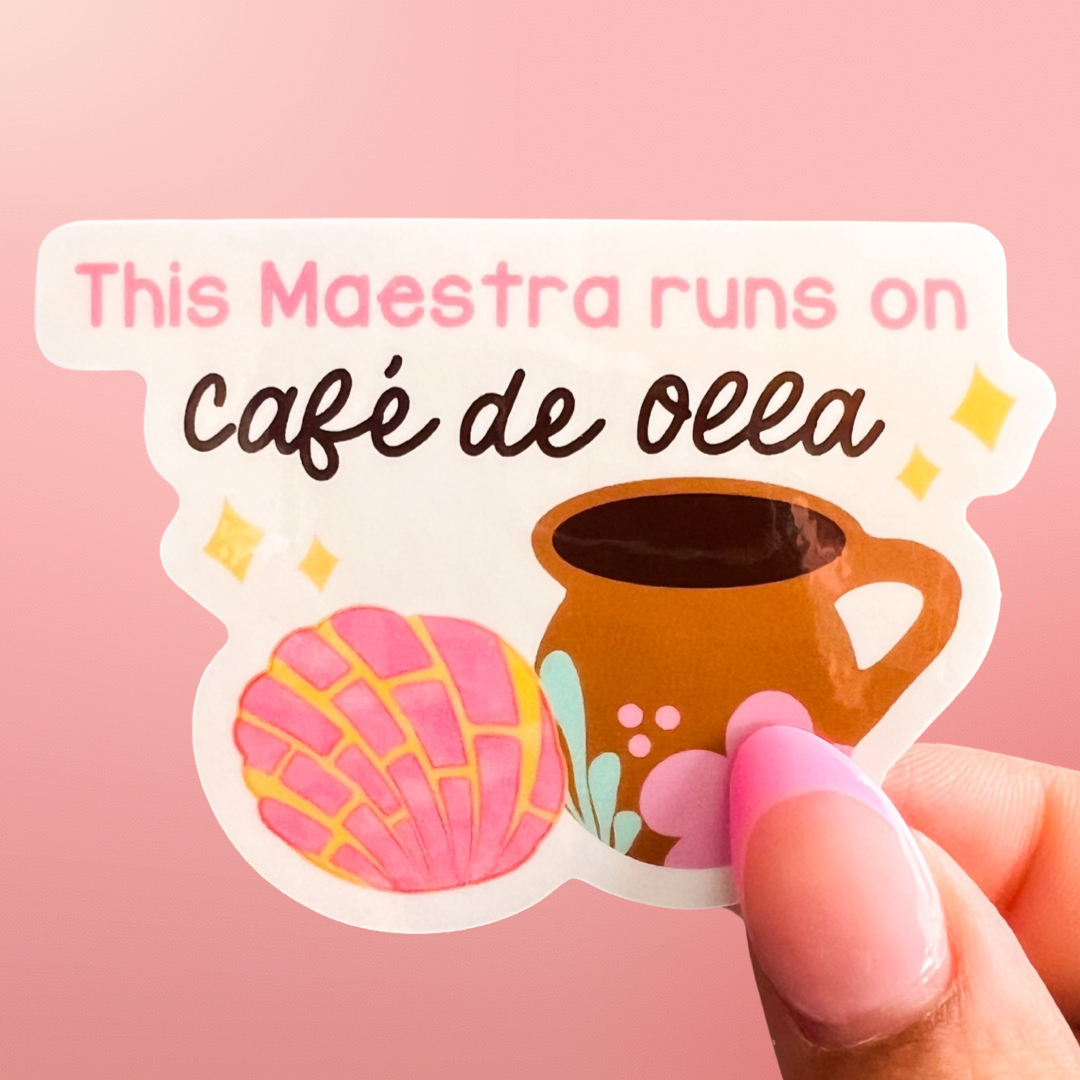 This SLP / Maestra Runs on Cafe de Oalla Sticker – Bilingual Speechie