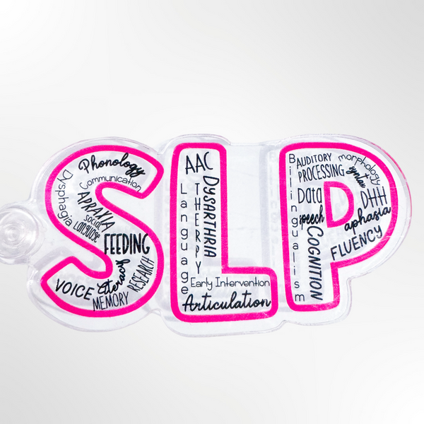 Hot Pink SLP wristlet keychain - Bilingual Speechie
