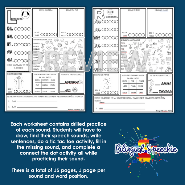 Busy Articulation for R blends, R, S, L blends & Multisyllabic Words ...
