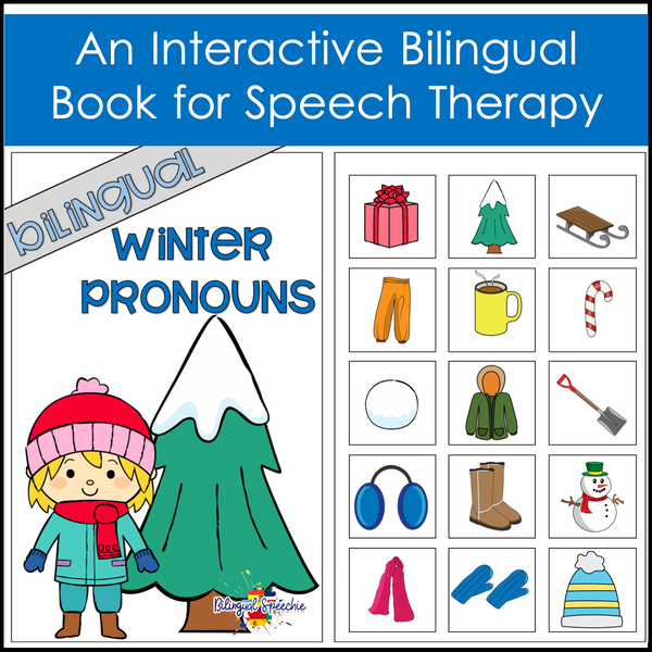 Editable Winter Pronouns Booklet | Bilingual - Bilingual Speechie