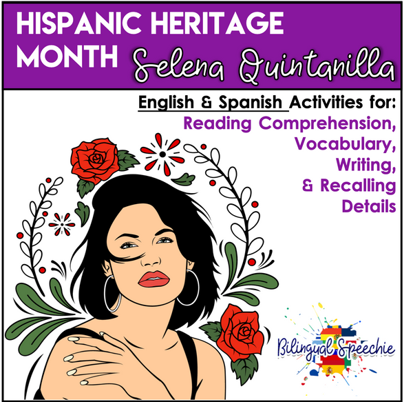 Hispanic Heritage Month | Selena Quintanilla | Editable Reading Compre ...