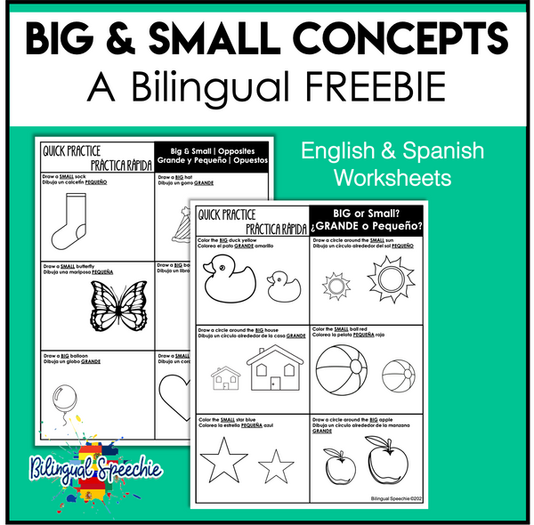 Big & Small Concepts | Bilingual FREEBIE - Bilingual Speechie