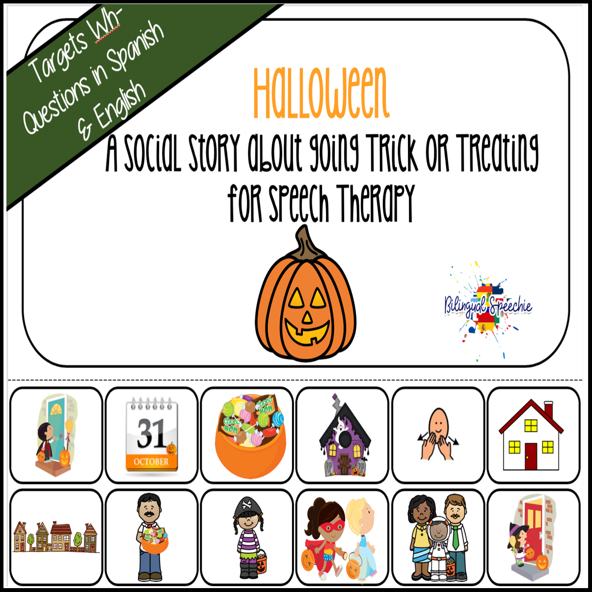 Halloween Social Story Book | Spanish & English – Bilingual Speechie