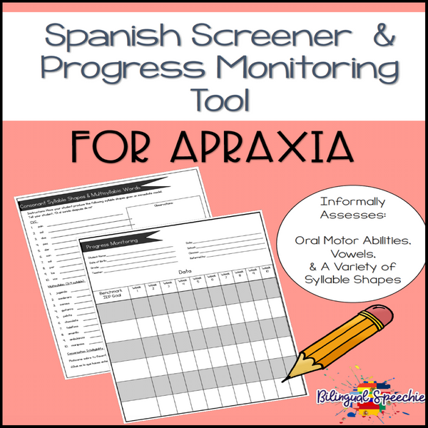 Apraxia Screener & Progress Monitoring Tool | Spanish - Bilingual Speechie