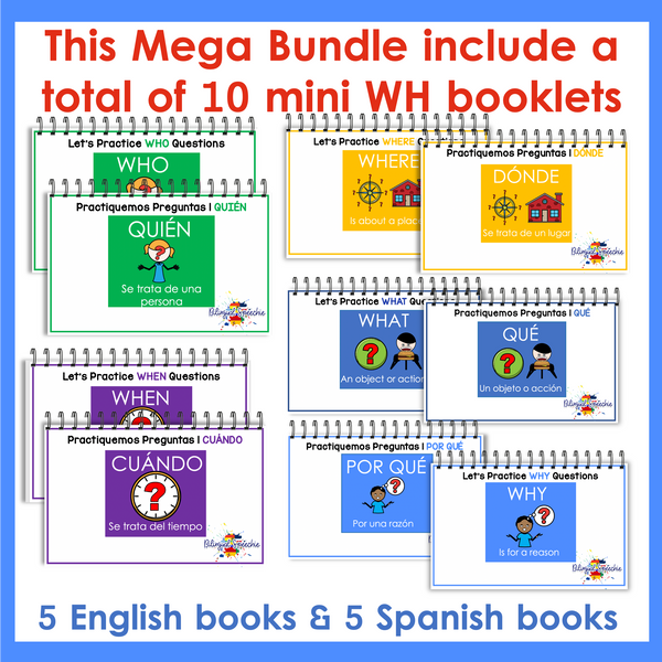 Bilingual WH Questions Mega Bundle for Speech Therapy - Bilingual Speechie