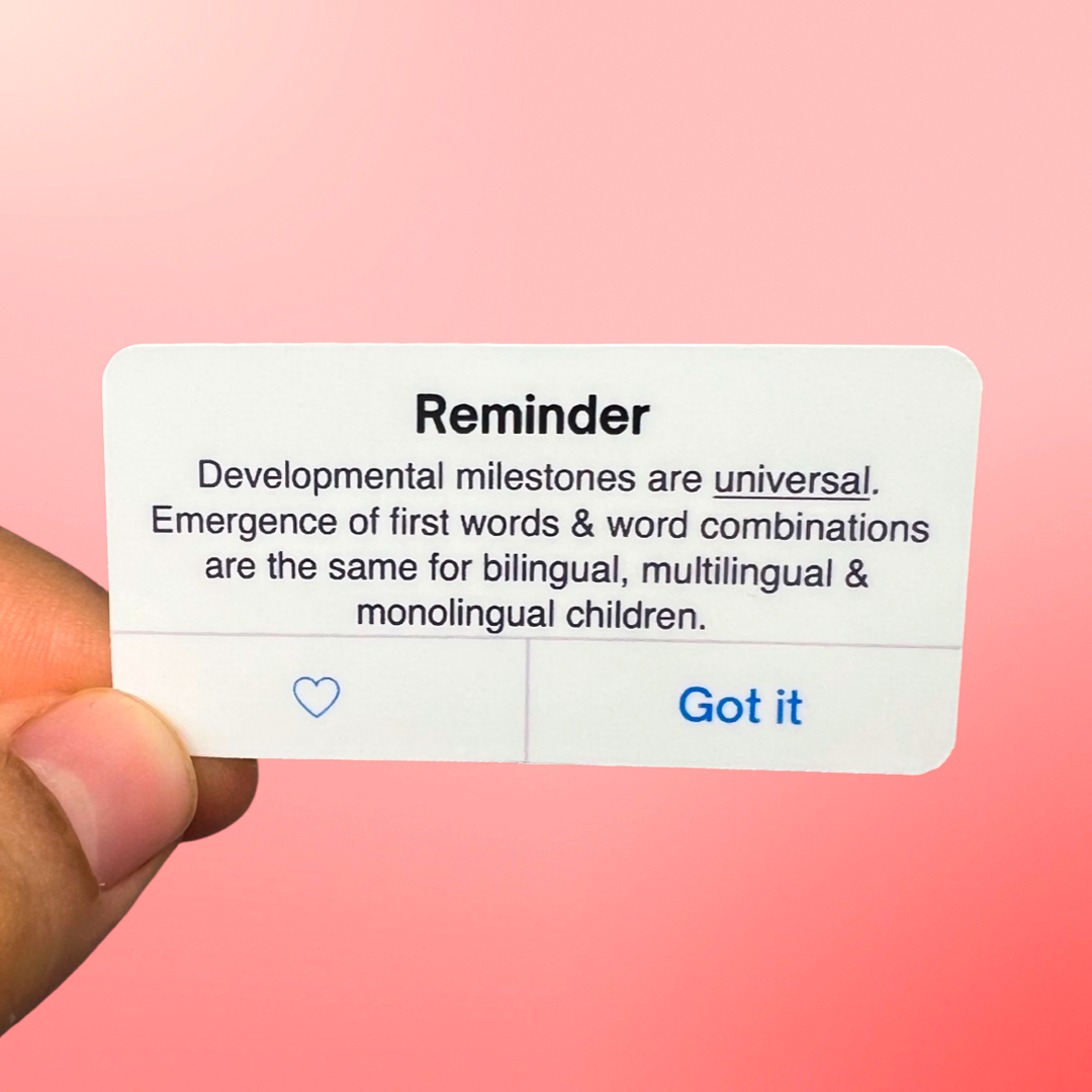 Reminder: Developmental Milestones are Universal Sticker - Bilingual ...