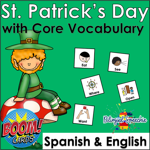 St. Patrick's Day with Core Vocabulary | Spanish & English - Bilingual ...