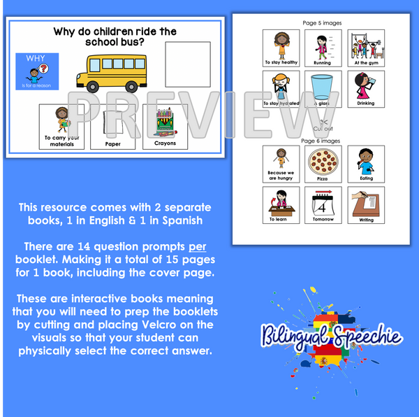 Bilingual WH- Questions Book | WHY | English & Spanish - Bilingual Speechie