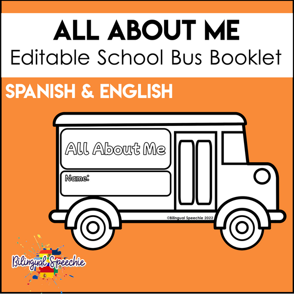 All About Me | Editable & Bilingual School Bus Booklet - Bilingual Speechie