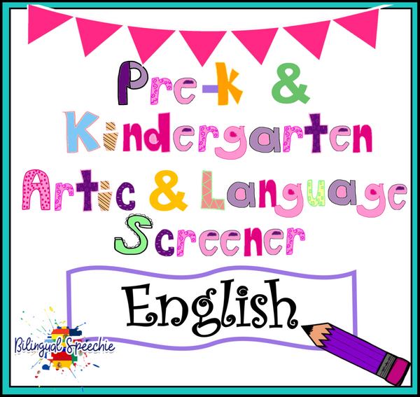 Preschool & Kindergarten Language & Articulation Screener | English ...