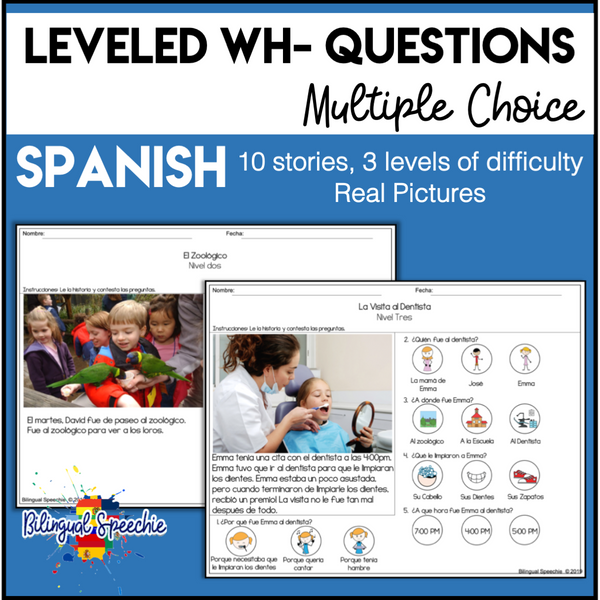 Spanish | Leveled WH- Questions - Bilingual Speechie