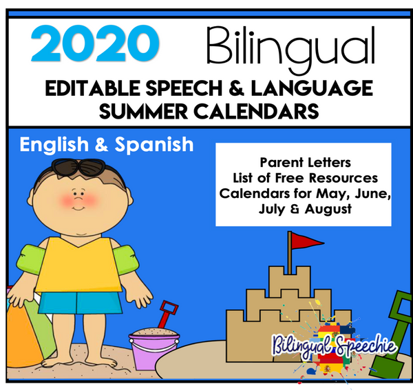EDITABLE 2020 Bilingual Speech & Language Calendars | for distance lea ...