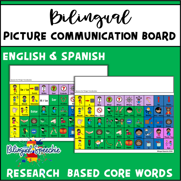 Bilingual Picture Communication Board | English & Spanish - Bilingual ...