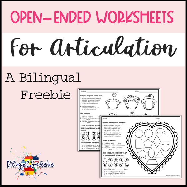 Open-Ended Articulation Worksheets | Bilingual FREEBIE - Bilingual Speechie