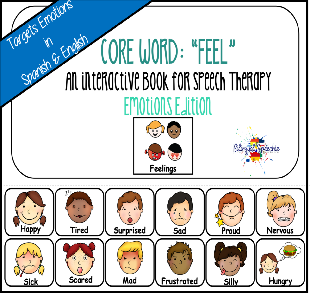 Spanish & English Core Vocabulary Book: FEEL - Bilingual Speechie
