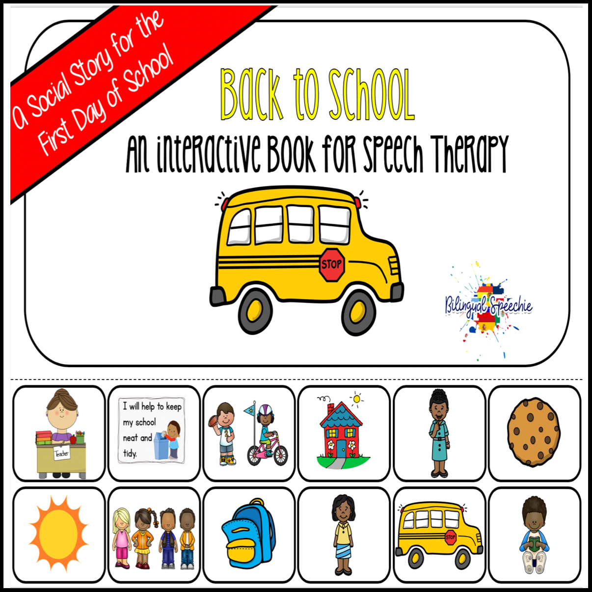 Back-to-School Interactive Book & Social Story | Spanish - Bilingual ...