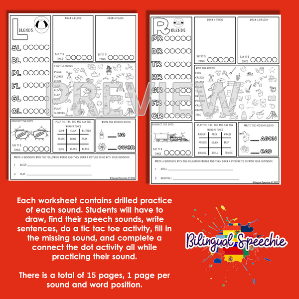 Busy Articulation for R blends, R, S blends, S, L blends & Multisyllab ...