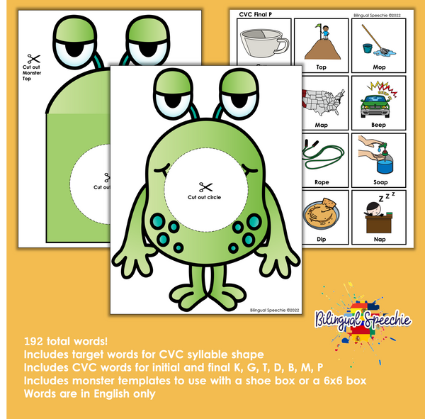 Feed the Monster | Speech Therapy Activity for Apraxia | English ...