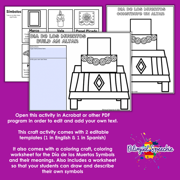Día de los Muertos Open-ended Craft Activity for Speech Therapy ...