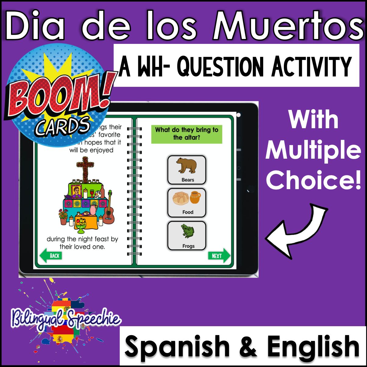 Bilingual BOOM Cards | Día de los Muertos | WH Questions - Bilingual ...